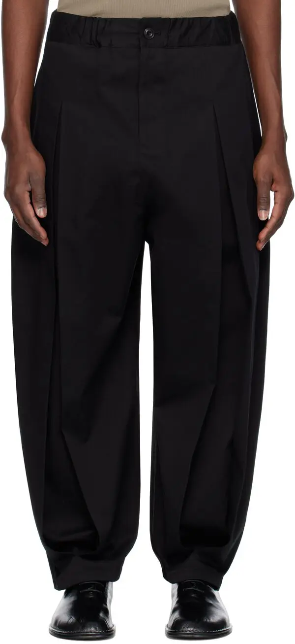Sage Nation Box Pleat Trousers In Black Bd3876 300* - 10